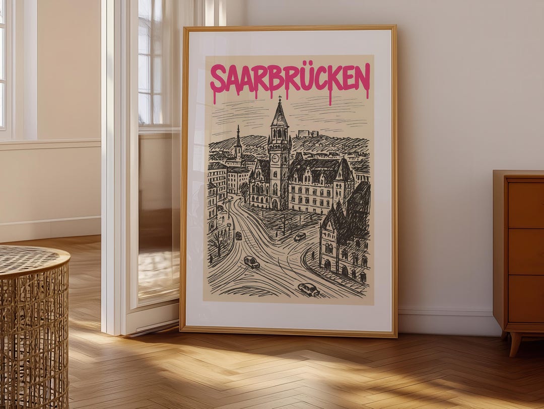 Saarbrücken Poster : Modern Graffiti Style Saarbrücken Print - Etsy