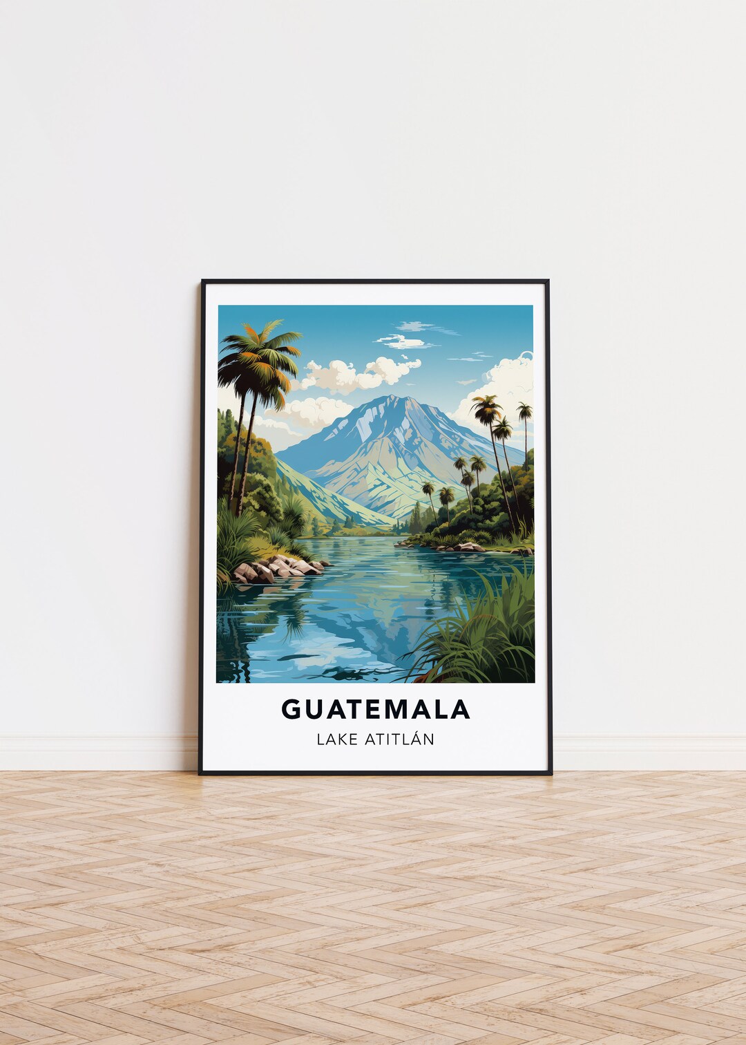Guatemala Poster Lake Atitlán Print Guatemala Travel Print - Etsy