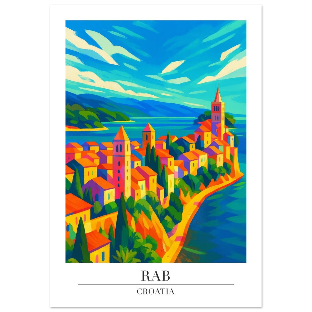 Rab Poster, Rab Print, Rab Illustration, Rab Art, Croatia Poster - Etsy