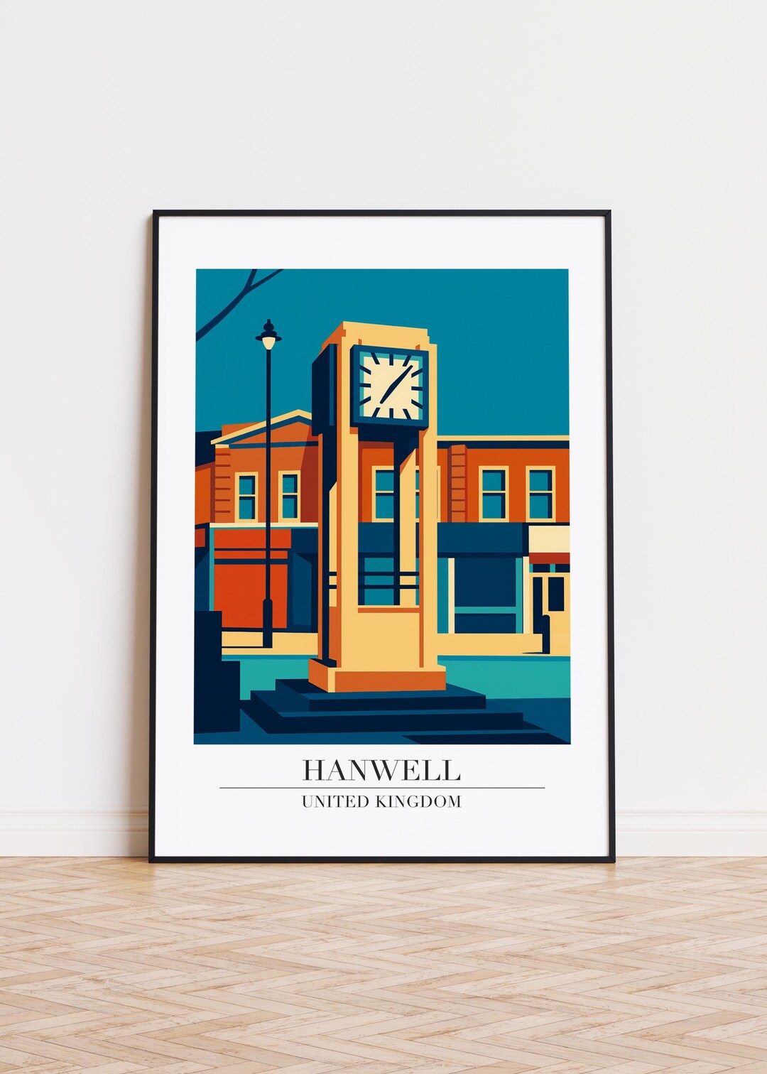 Hanwell Print : Modern UK Travel Poster Hanwell Poster - Etsy