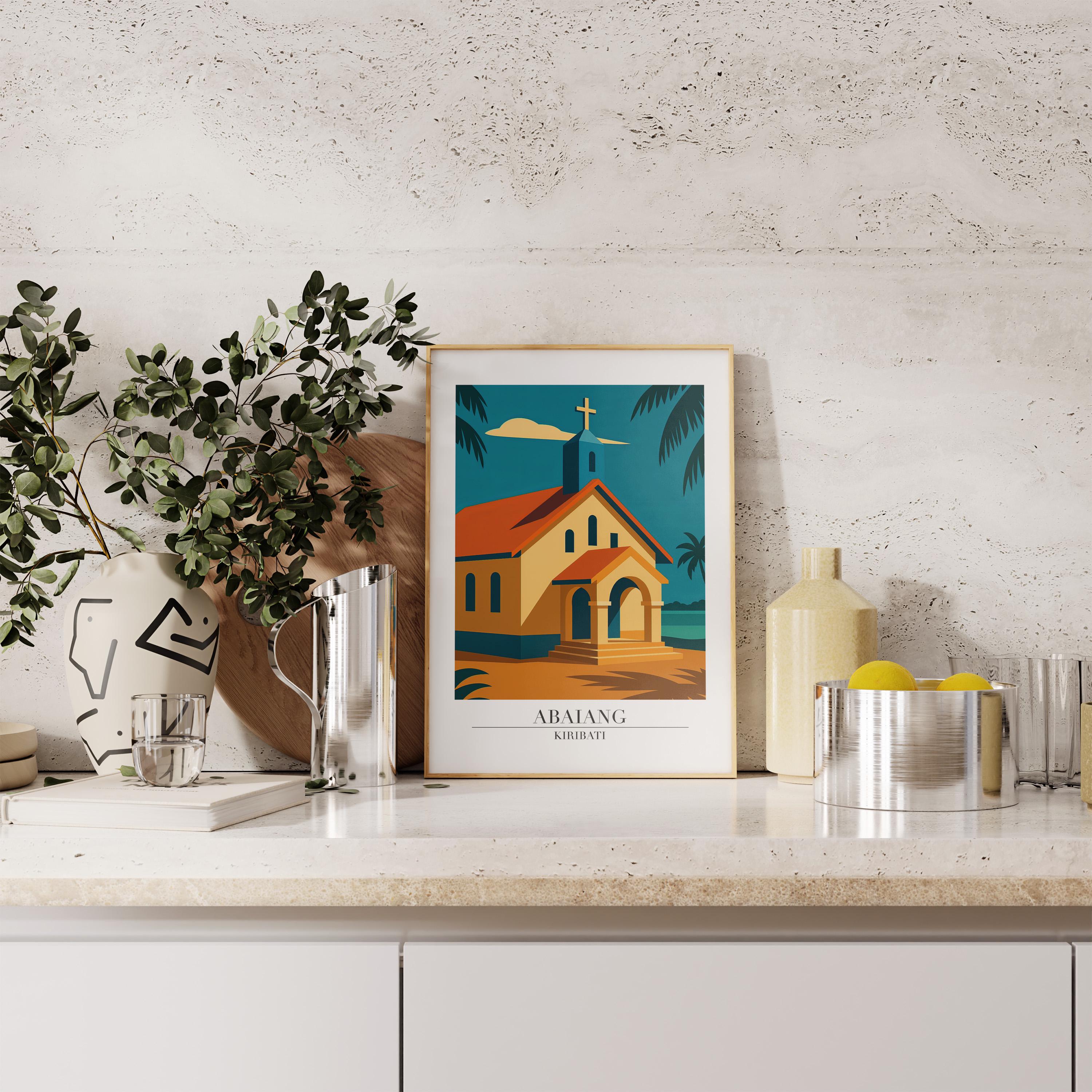 Abaiang KIRIBATI Poster: Modern Travel Illustration Art - Etsy