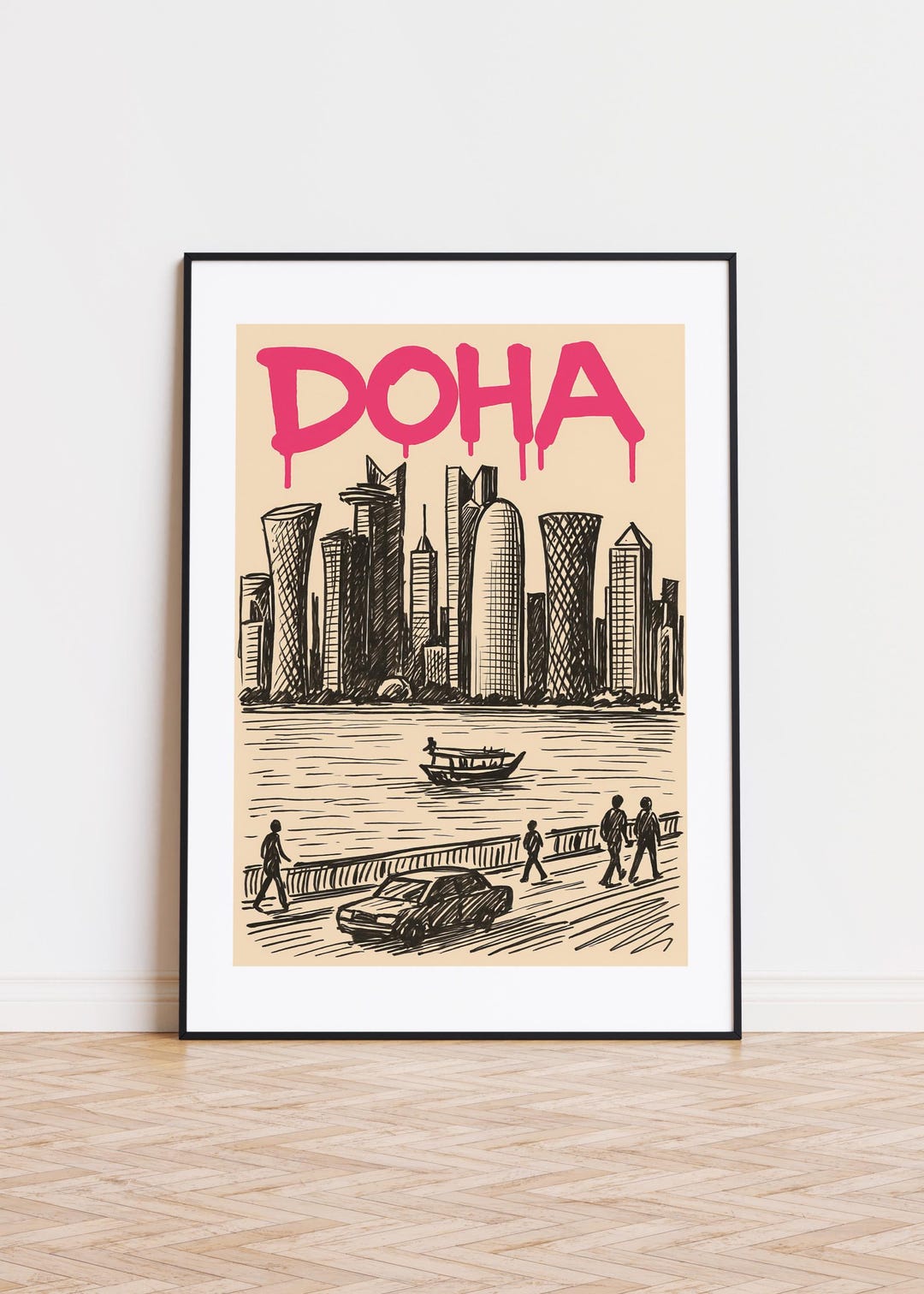 Doha Print : Modern Graffiti Style Doha Poster - Etsy