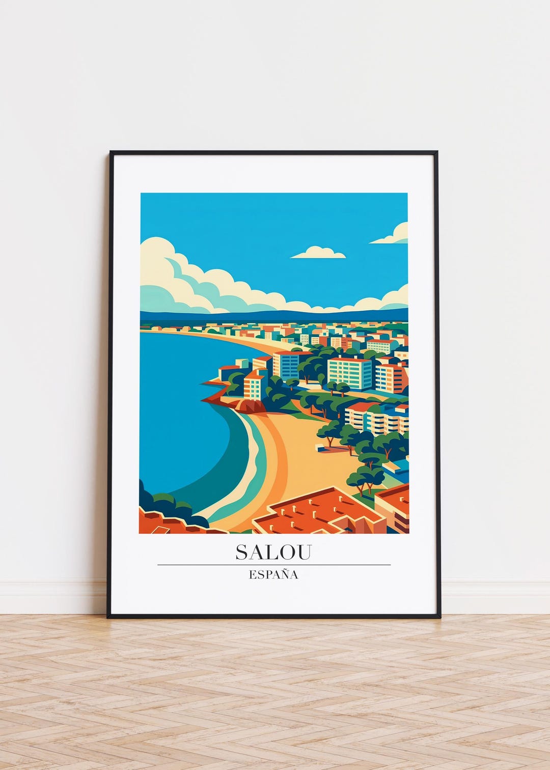Salou Spain Poster: Modern Travel Illustration, City Art Print - Etsy