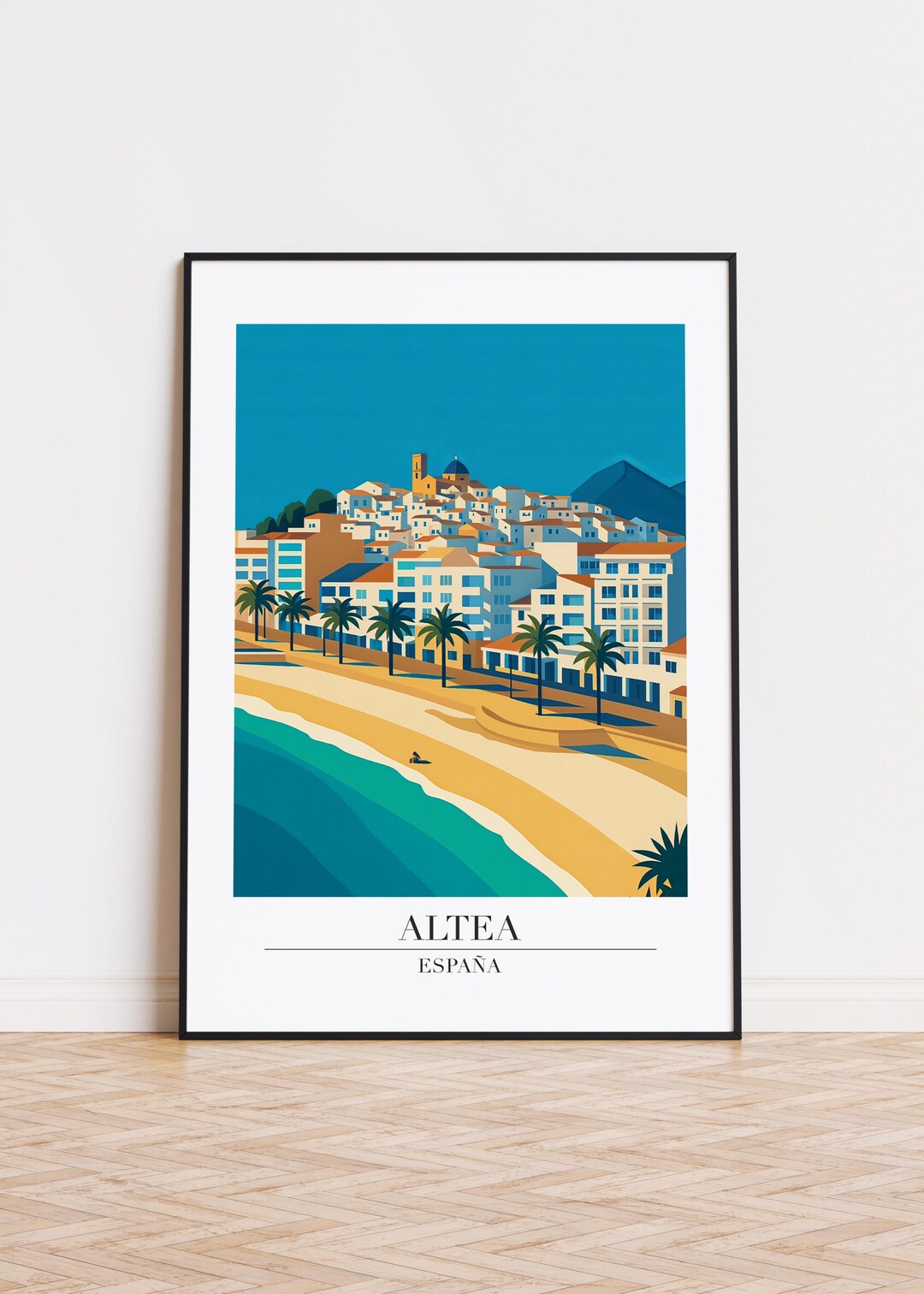 Altea Spain Poster: Modern Travel Illustration - Etsy