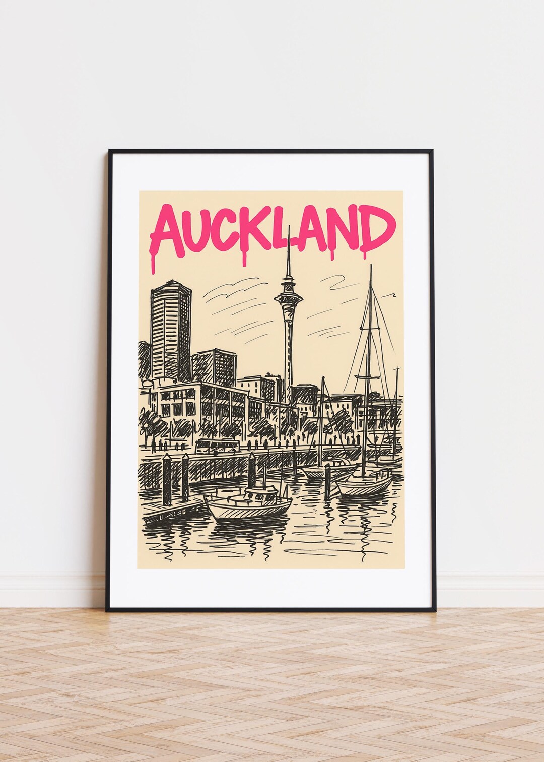 Auckland Print : Modern Grafiti Style Auckland Poster - Etsy