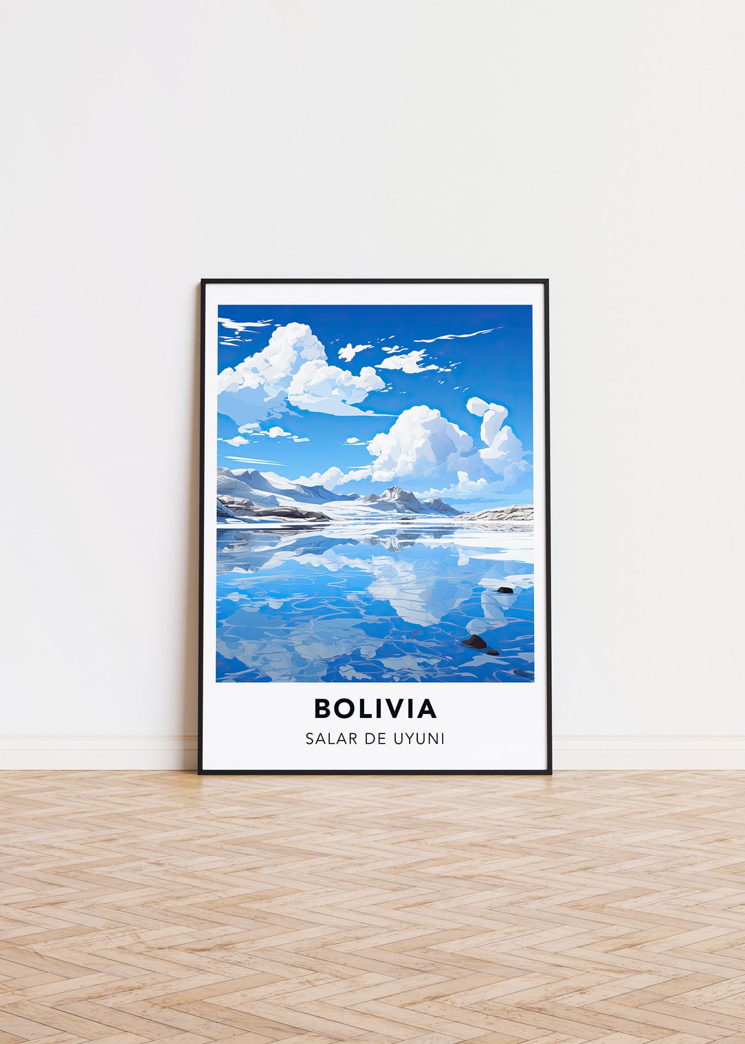Bolivia Poster Salar De Uyuni Print Bolivia Travel Print Wall Art ...