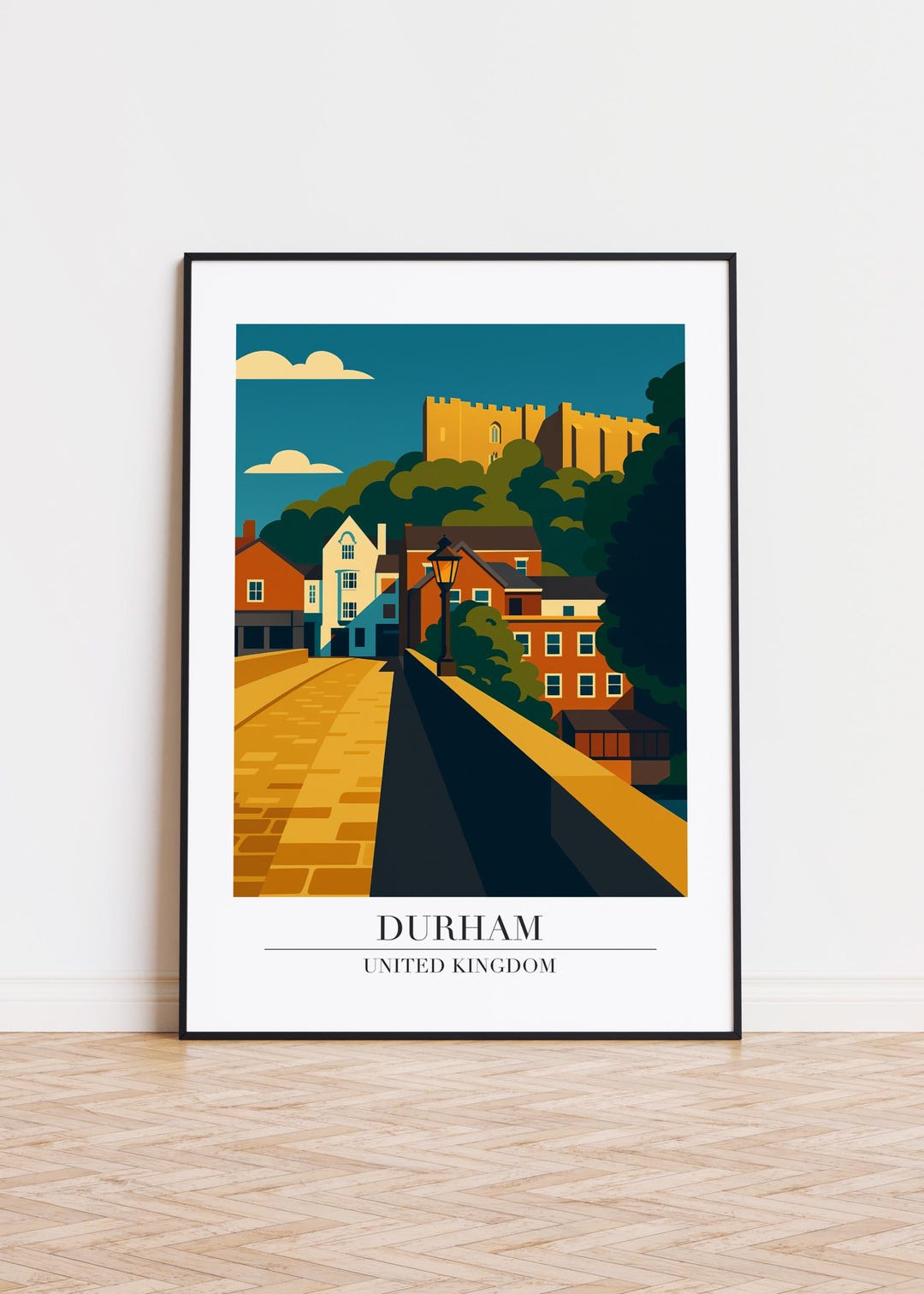 Durham Print : Modern Travel Poster Style Durham Poster - Etsy