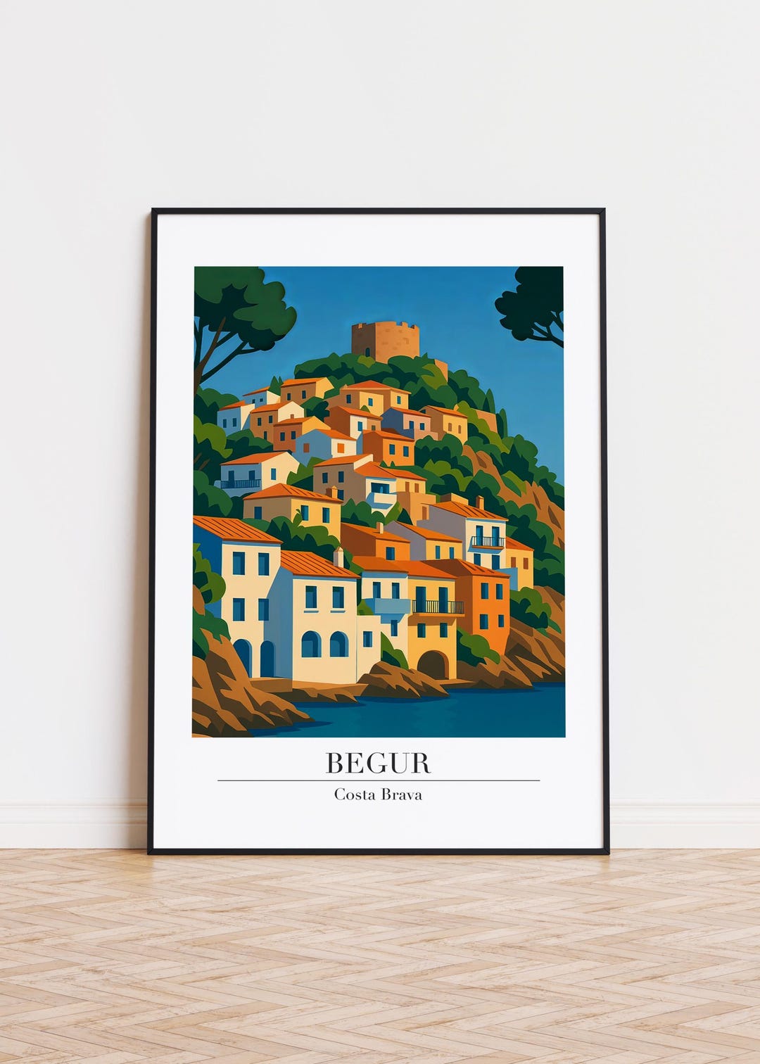 Begur Spain Poster: Modern Travel Art Print - Etsy