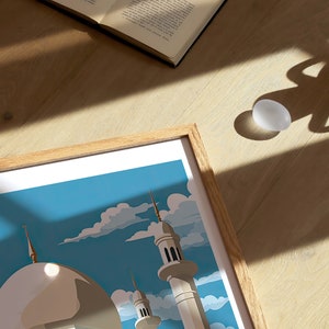 Bahrain Poster Al-fateh Grand Mosque Print Bahrain Travel Print Wall ...
