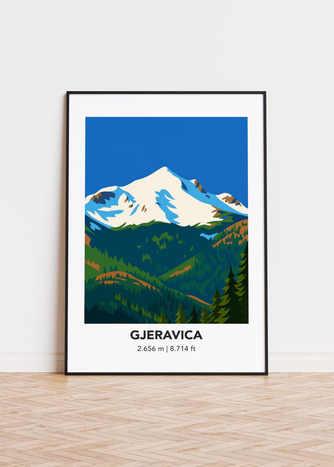 Gjeravica Mountain Print: Modern Minimalist Art Poster - Etsy