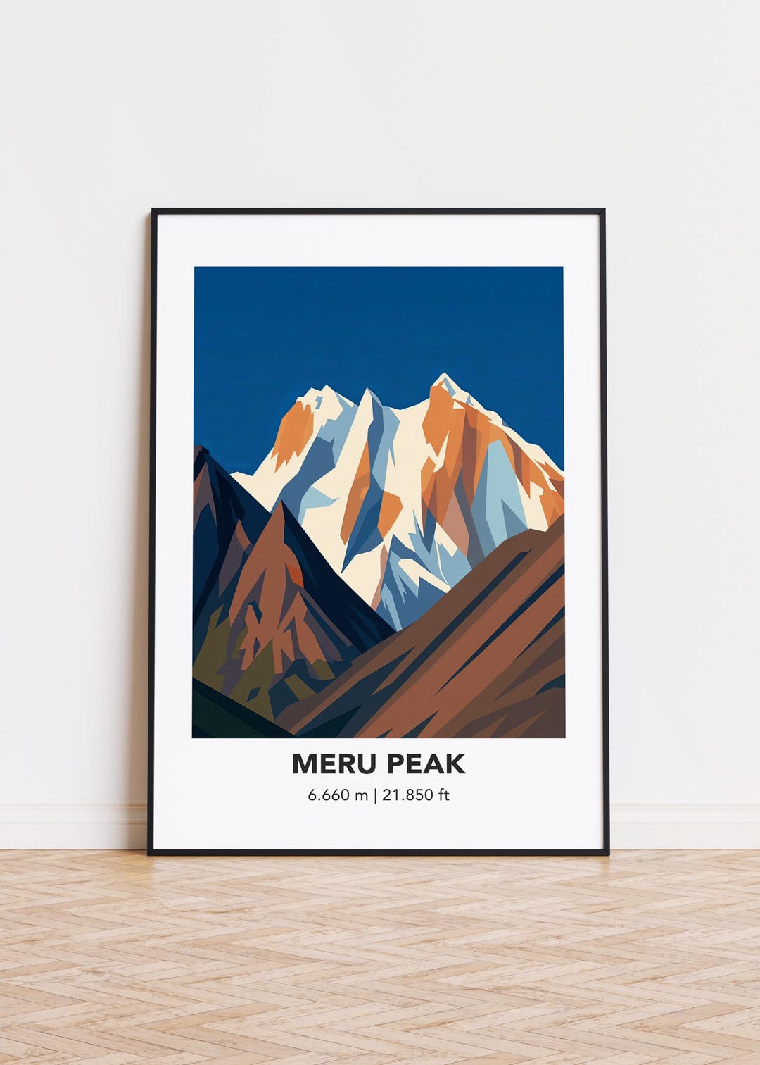 Meru Peak Illustration Art Print: Mountain Poster - Etsy