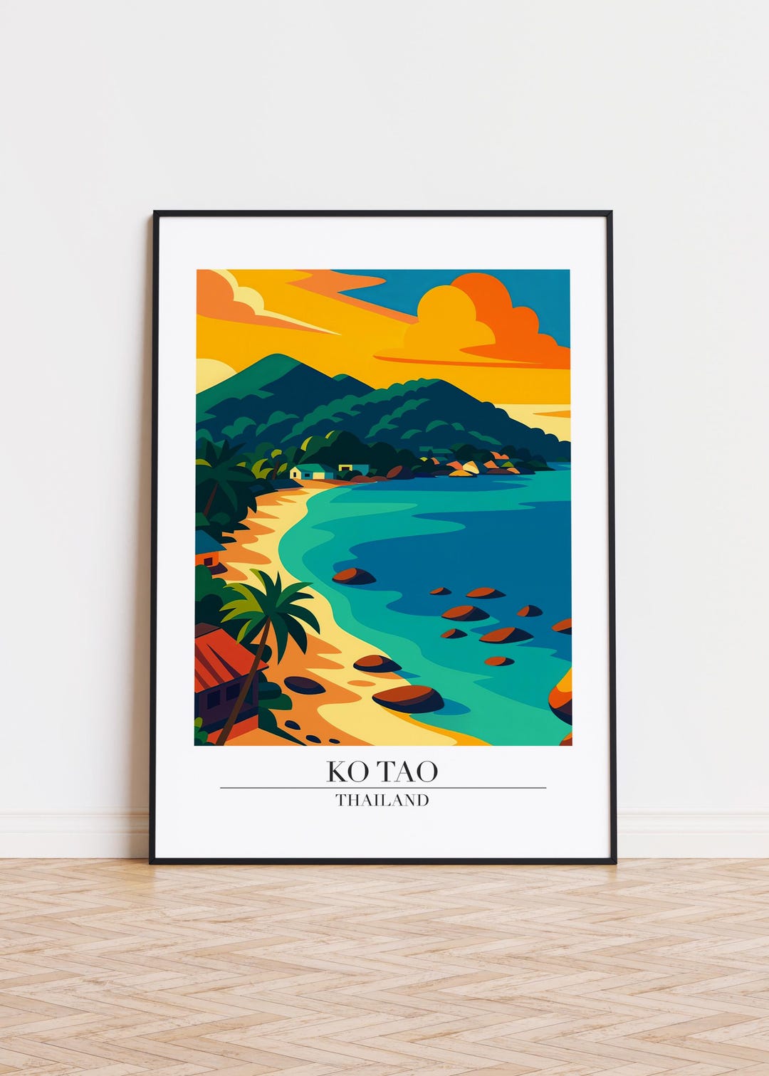 Ko Tao Thailand Poster: Modern Travel Art Print - Etsy