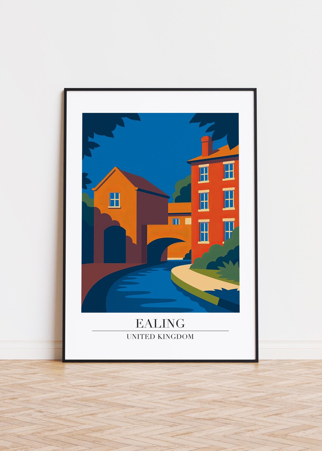 Ealing Illustration Art Print: United Kingdom Travel Poster - Etsy UK