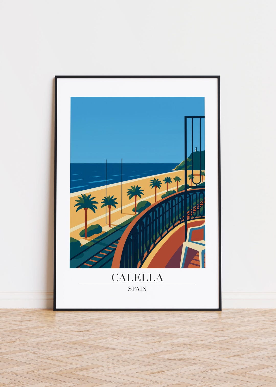 Calella Print : Modern Travel Poster Style Calella Poster - Etsy