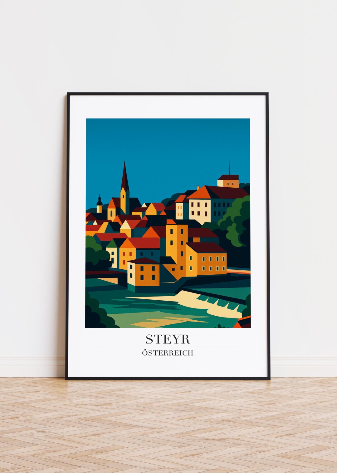 Steyr Poster, Steyr Print, Steyr Illustration, Steyr Art, ÖSTERREICH ...