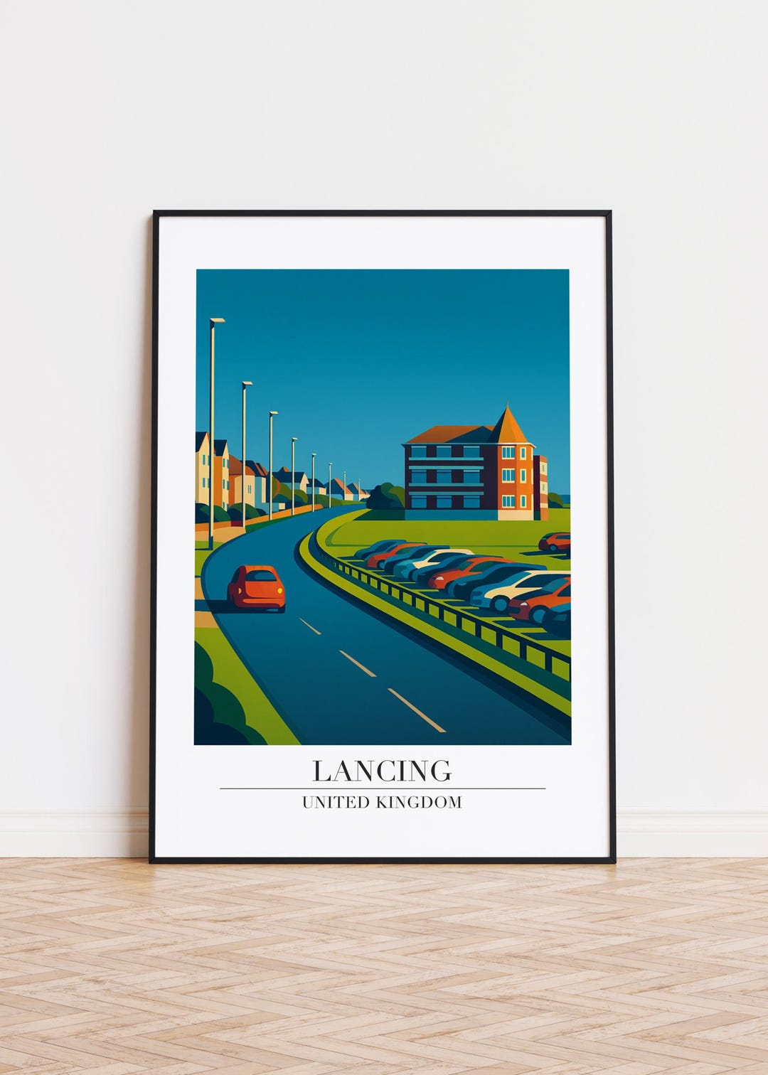 Lancing Print : Modern Travel Poster Style Lancing Poster - Etsy