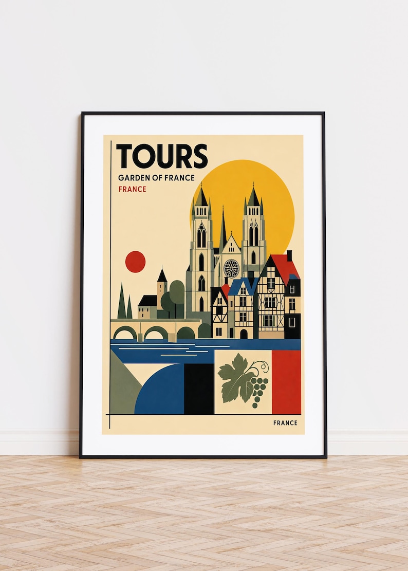 Tours France Print Travel Poster Tours Poster - Etsy UK