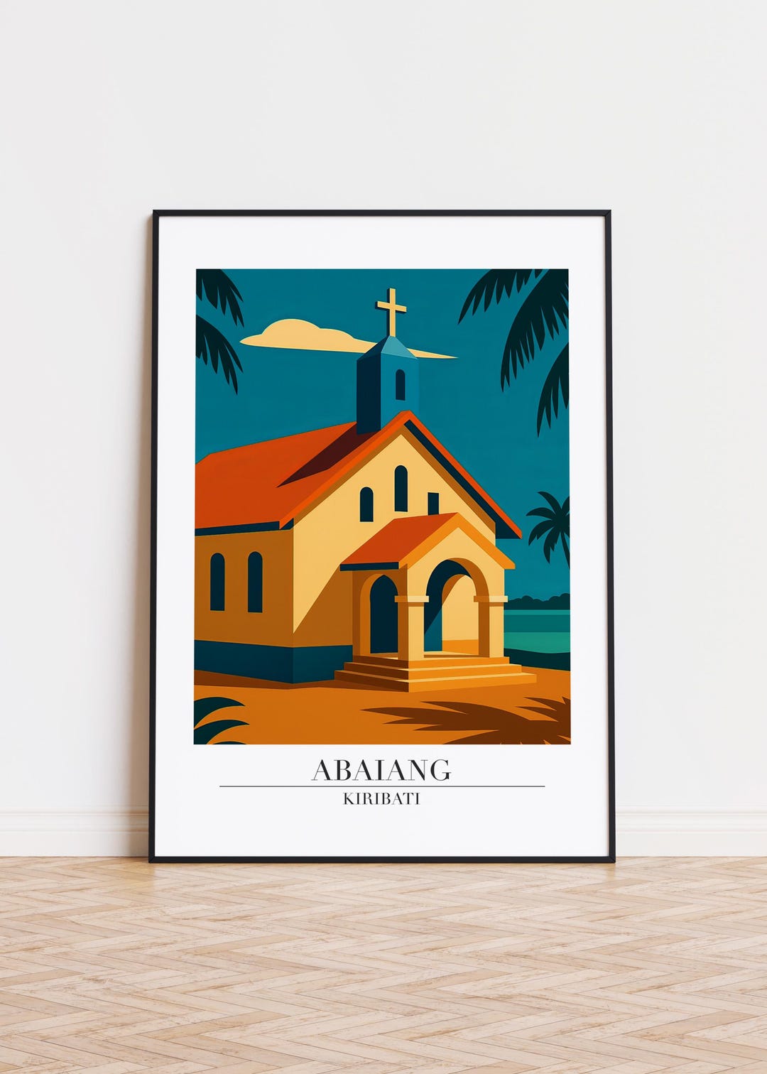 Abaiang KIRIBATI Poster: Modern Travel Illustration Art - Etsy