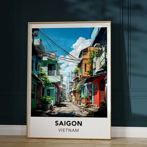 Saigon Poster Vietnam Print Saigon Travel Print Wall Art, Vietnam ...