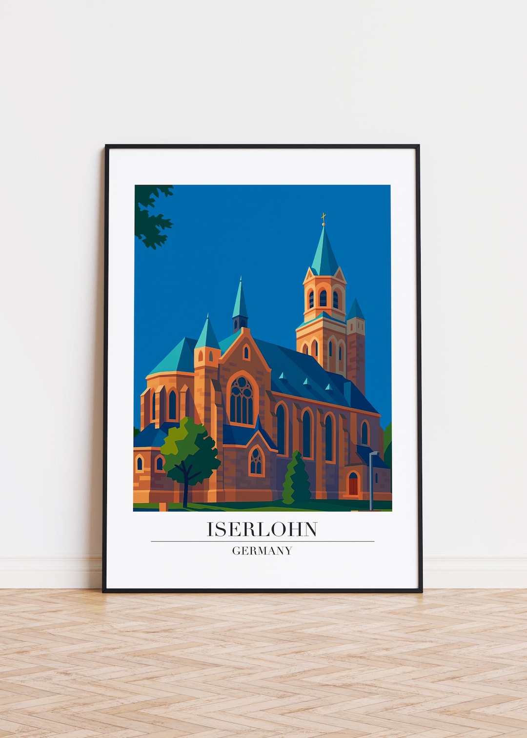 Iserlohn Germany Poster: Modern City Illustration Art - Etsy