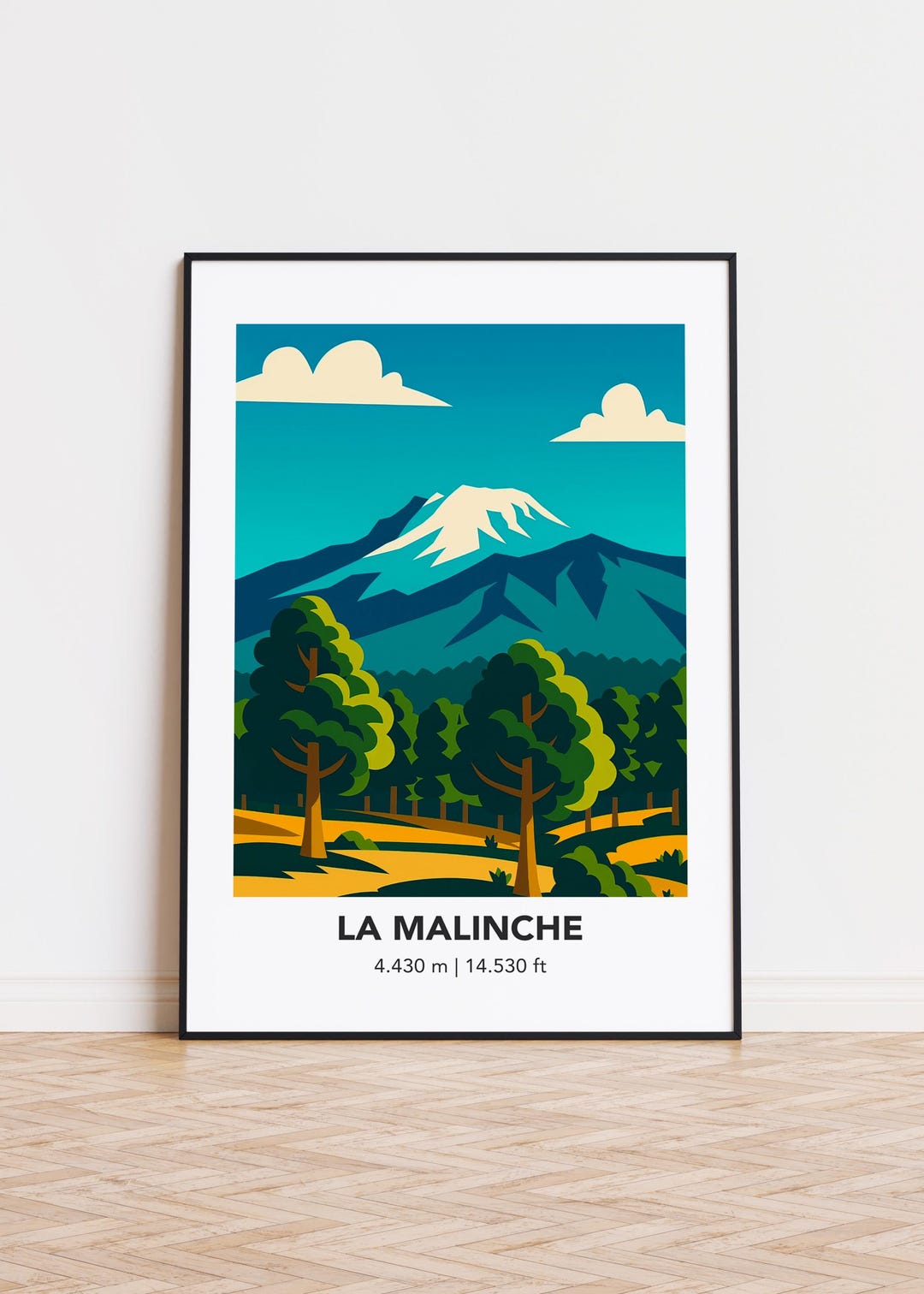 La Malinche Illustration Art Print: Mountain Poster - Etsy