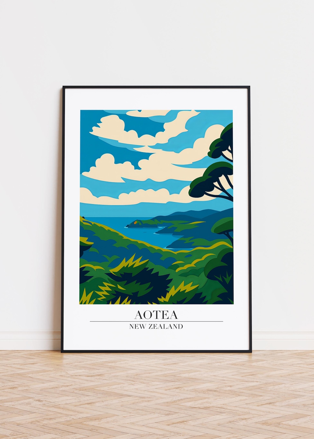 Aotea New Zealand Poster: City Skyline Art Print - Etsy
