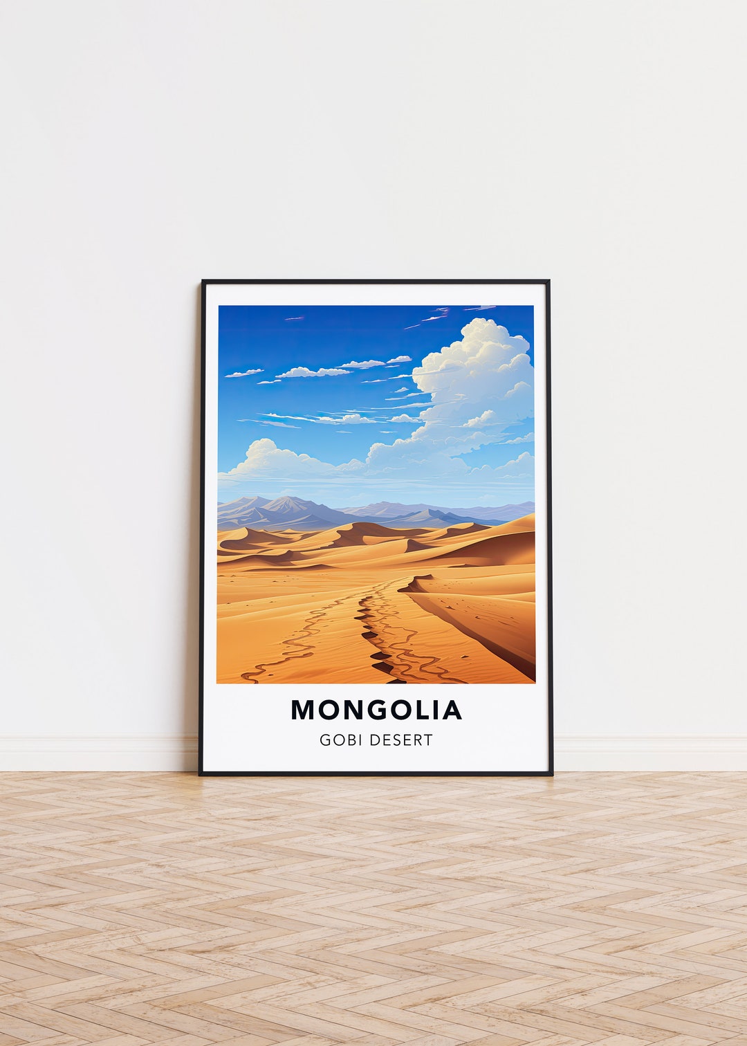 Mongolia Poster Gobi Desert Print Mongolia Travel Print Wall Art ...