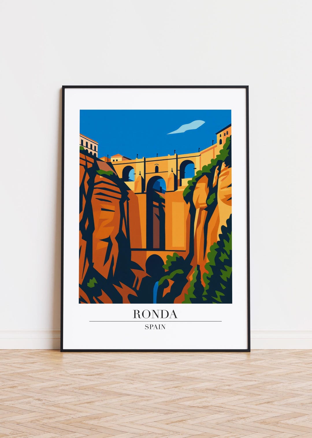 Ronda Print : Modern Travel Poster Style Ronda Poster - Etsy