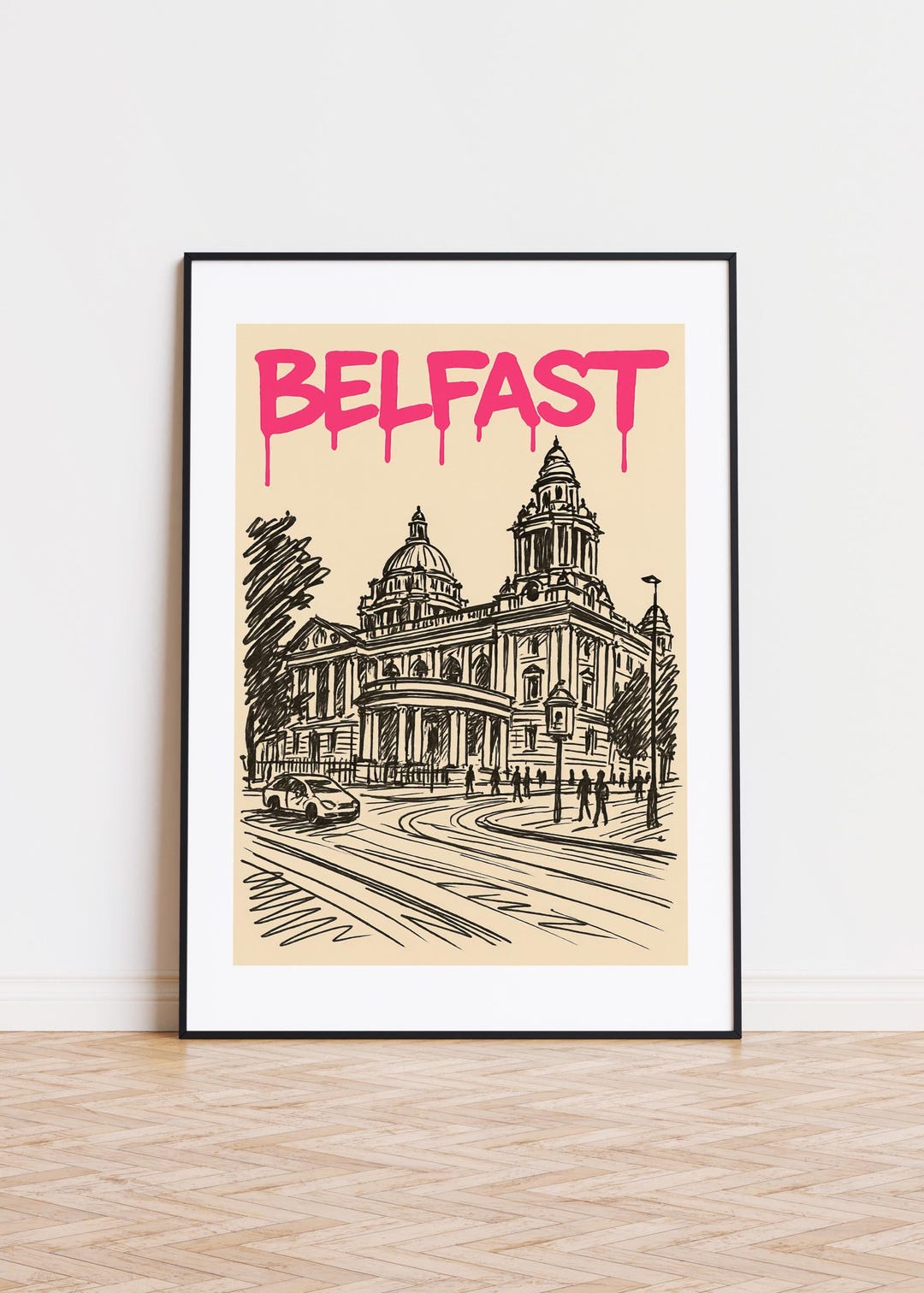 Belfast Print : Modern Grafiti Style Belfast Poster - Etsy