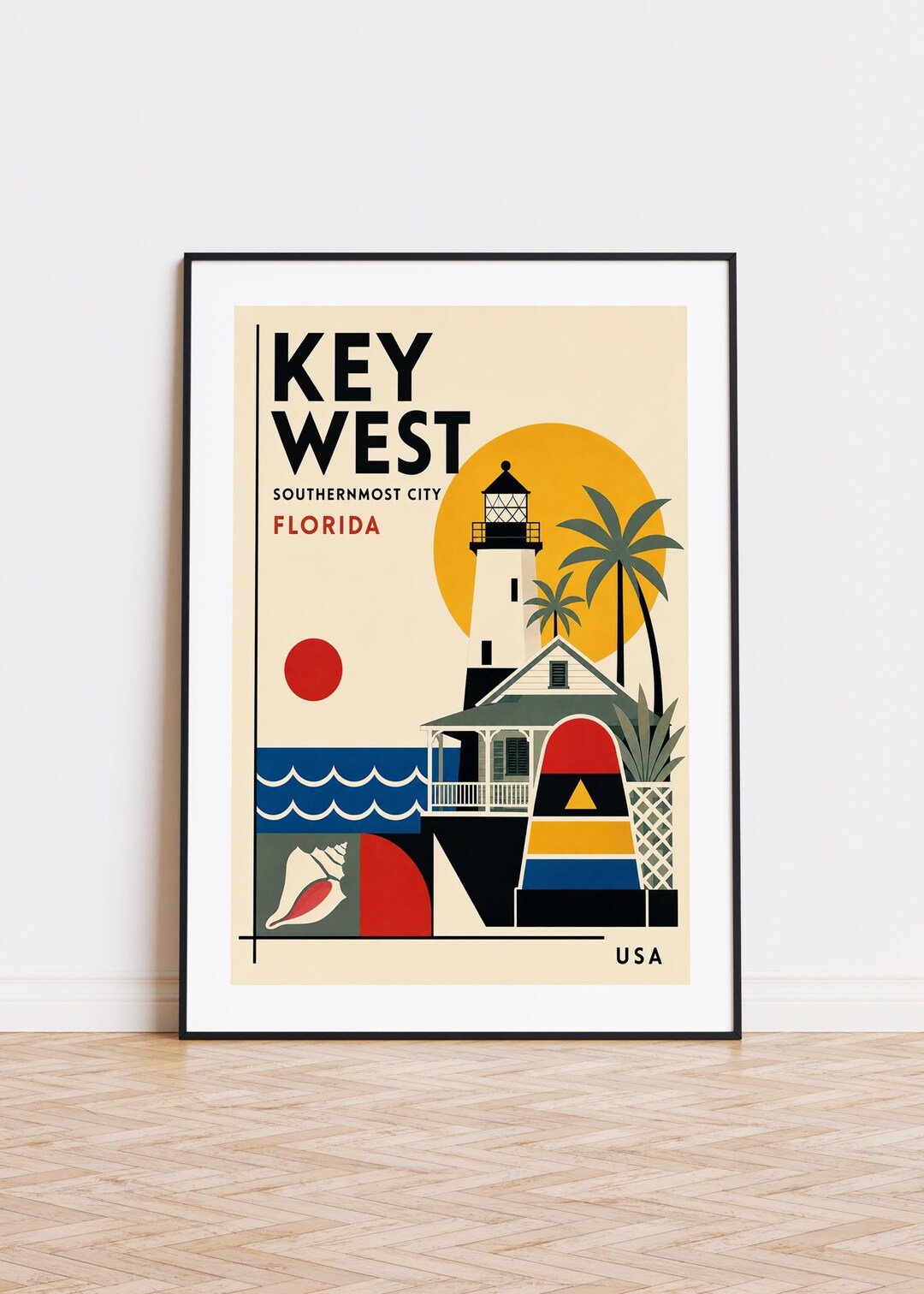 Key West Florida Print: Bauhaus-Stil Reiseplakat Key West Plakat - Etsy.de