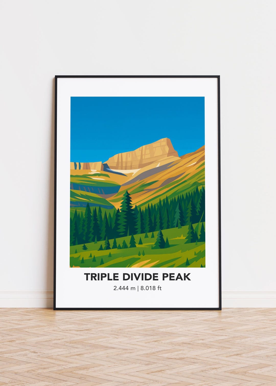 Triple Divide Peak Poster: Modern Minimalist Mountain Art Print - Etsy