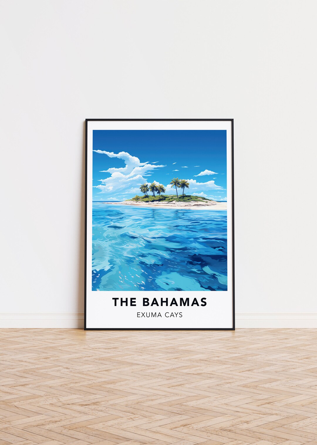 The Bahamas Poster Exuma Cays Print the Bahamas Travel Print Wall Art ...