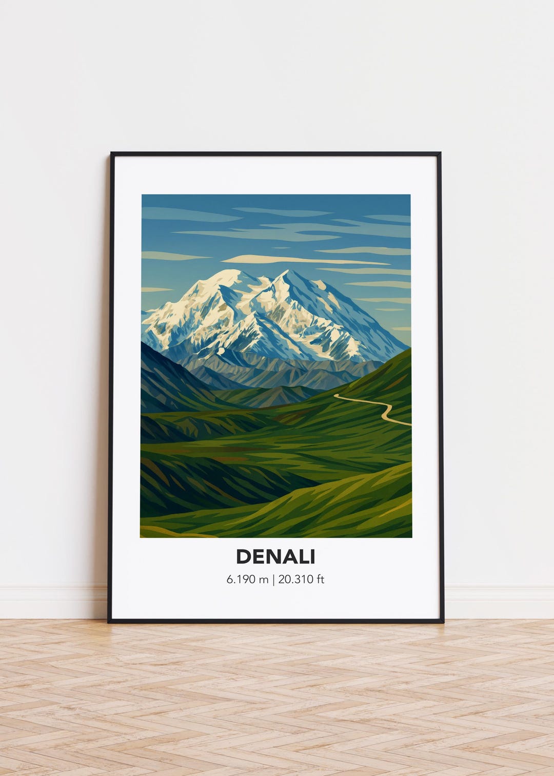 Denali Poster: Mountain Illustration, Nature Art - Etsy
