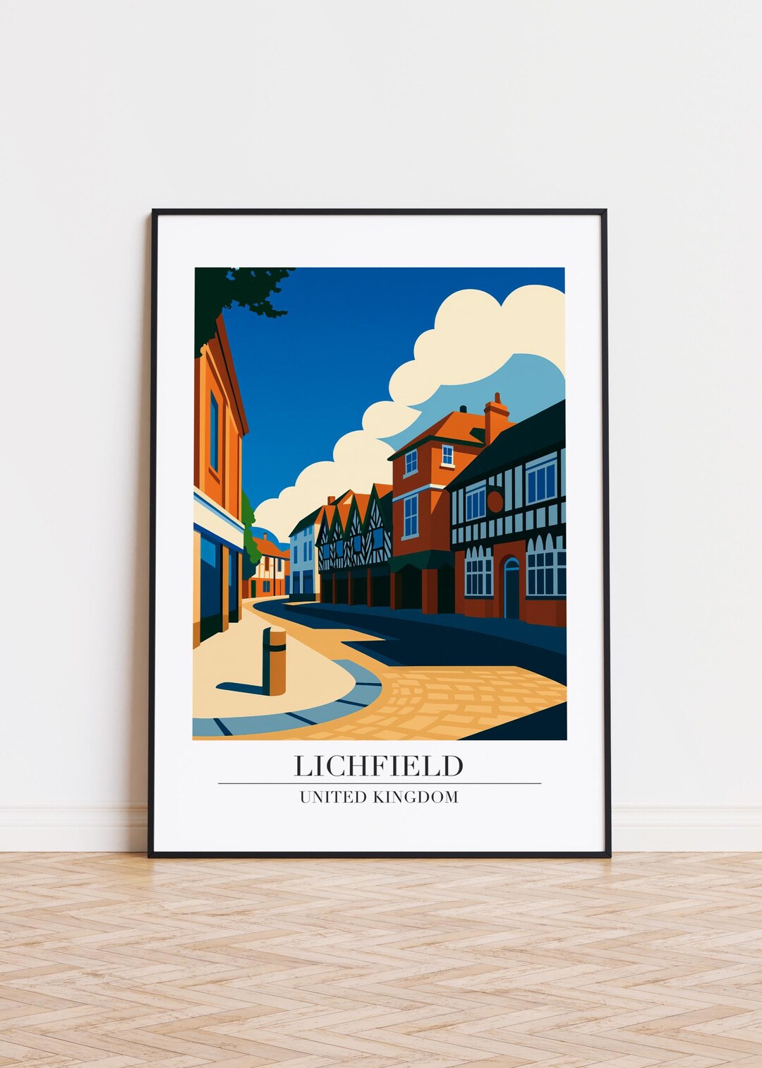 Lichfield Print : Modern UK Travel Poster Lichfield Poster - Etsy
