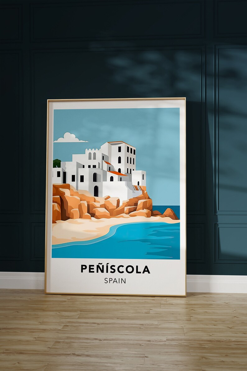 Peñíscola Poster Spain Print Peñíscola Travel Print Wall Art - Etsy