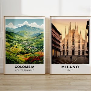 Colombia Poster Coffee Triangle Print Colombia Travel Print Wall Art ...
