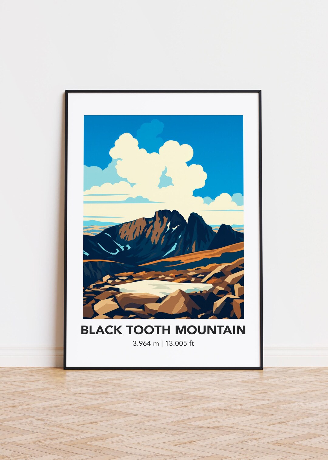 Black Tooth Mountain Art Print: Modern Mountain Illustration - Etsy