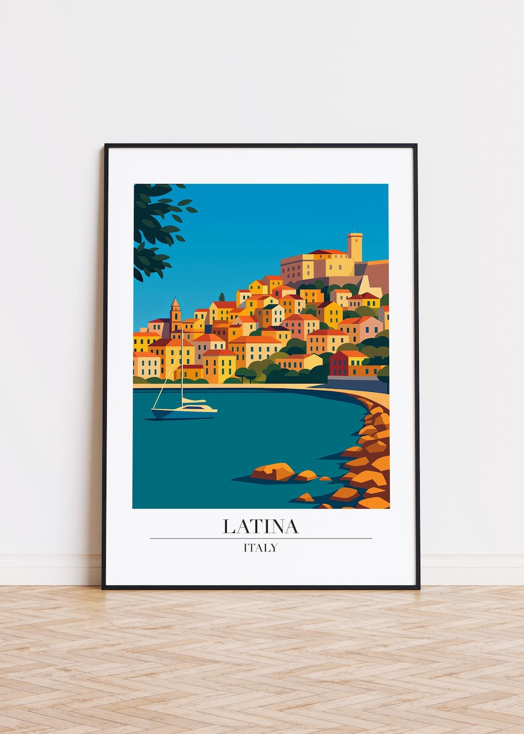 Latina Print : Modern Travel Poster Style Latina Poster Italy Art - Etsy