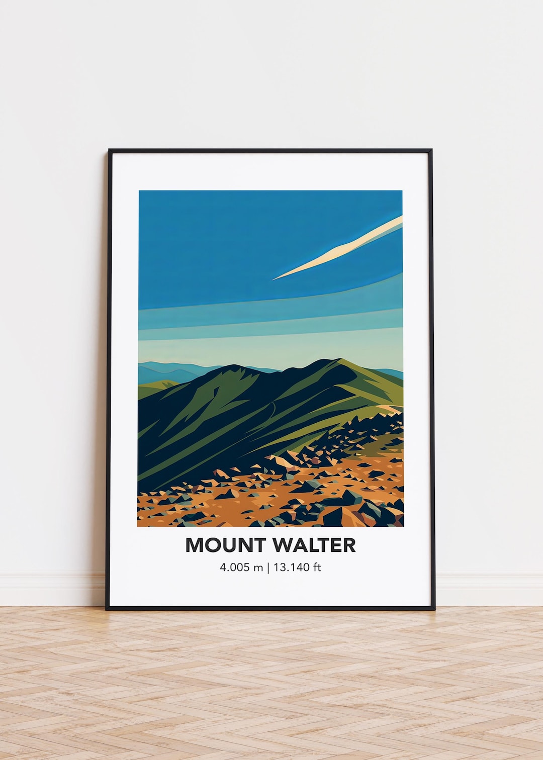 Mount Walter Poster, Mount Walter Print, Mount Walter Illustration Art ...