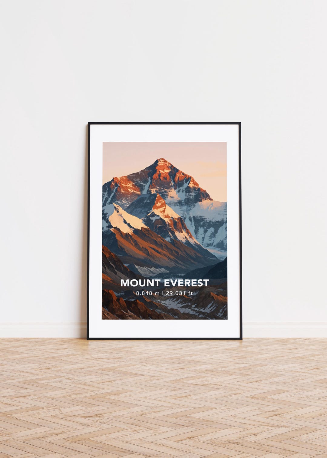 Mount Everest Poster, Mount Everest Print, Mount Everest Illustration ...