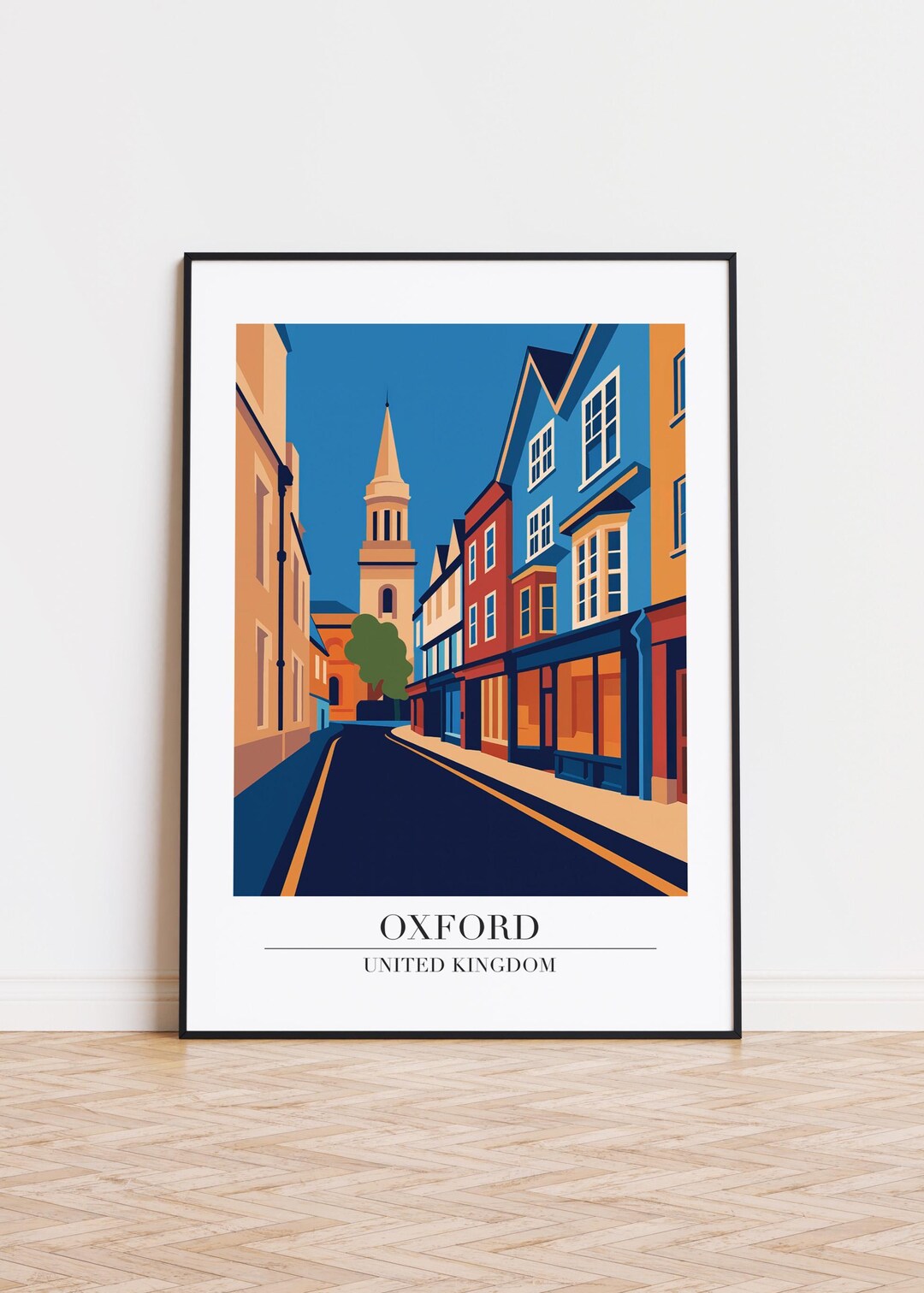 Oxford Print : Modern Travel Poster Style Oxford Poster - Etsy