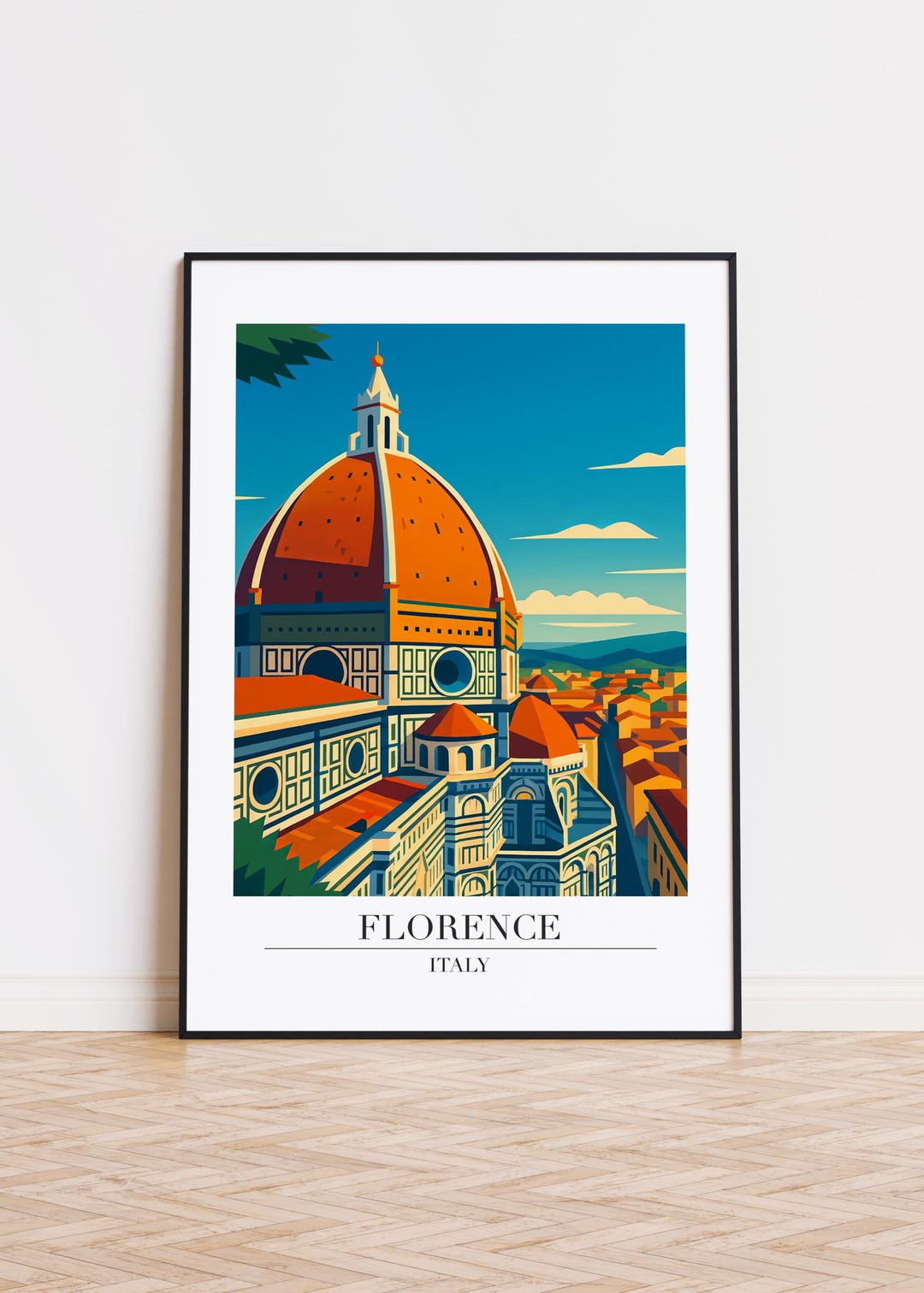Florence Print : Modern Travel Poster Style Florence Poster Italy Art ...