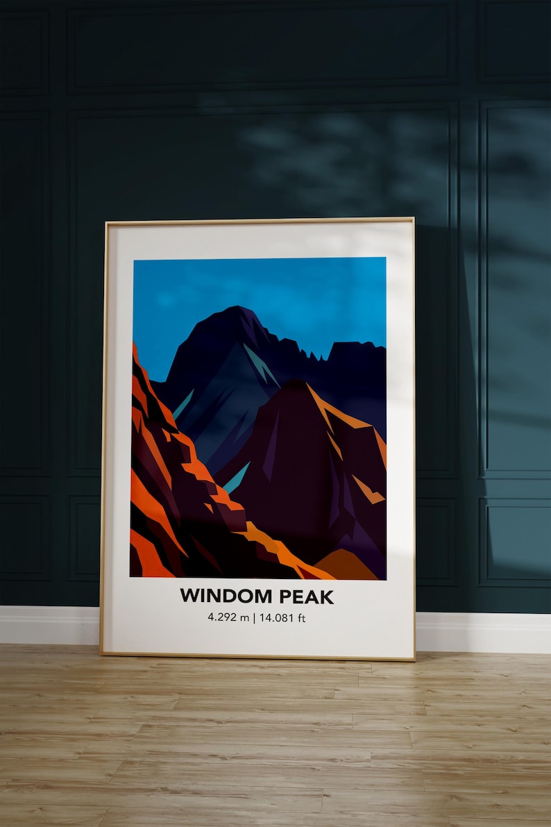 Windom Peak Illustration Art Print: Mountain Poster - Etsy