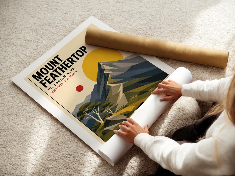 Mount Feathertop Print : Mountain Poster for Climbers and Mountaineers ...