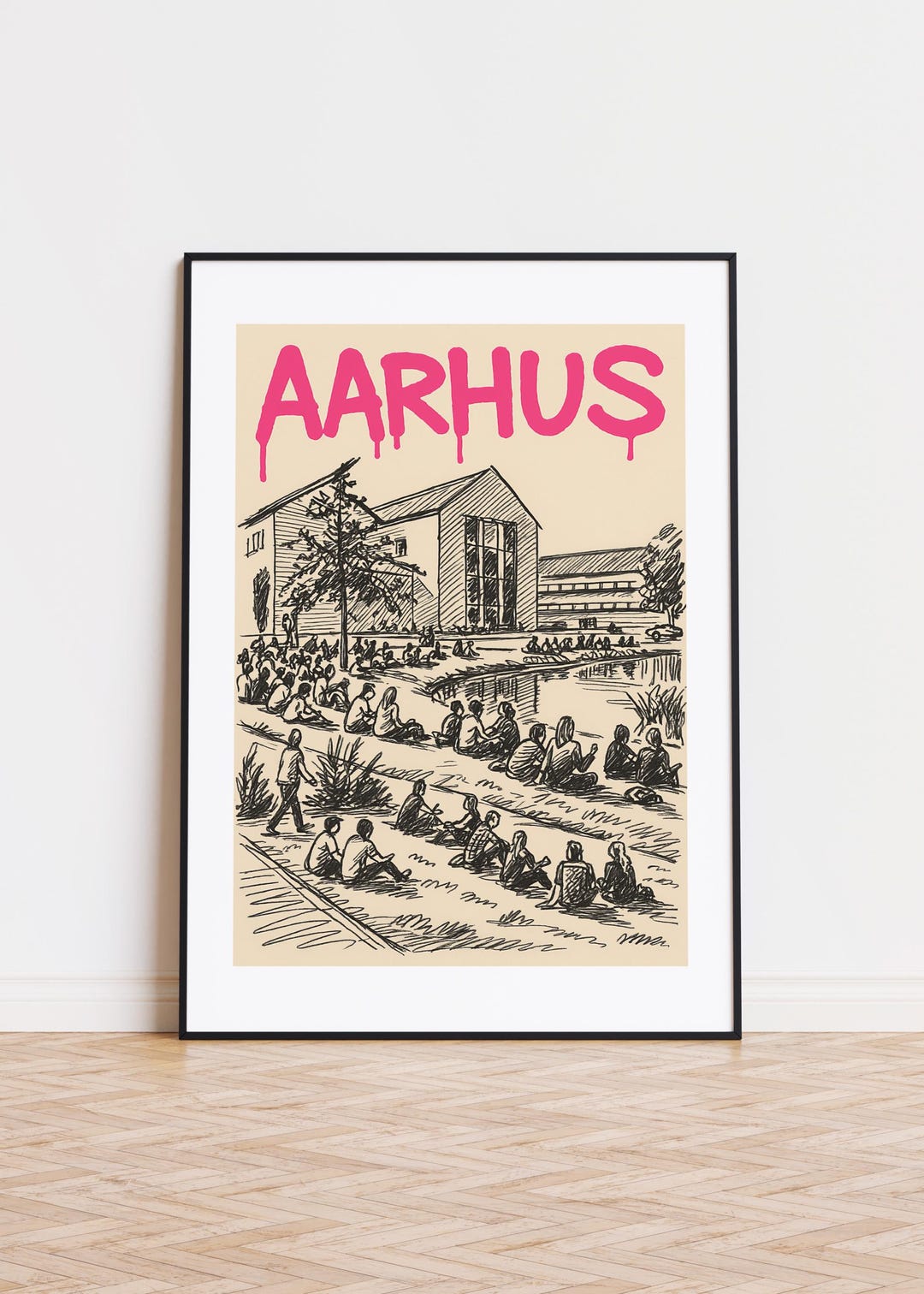 Aarhus Print : Modern Grafiti Style Aarhus Poster - Etsy