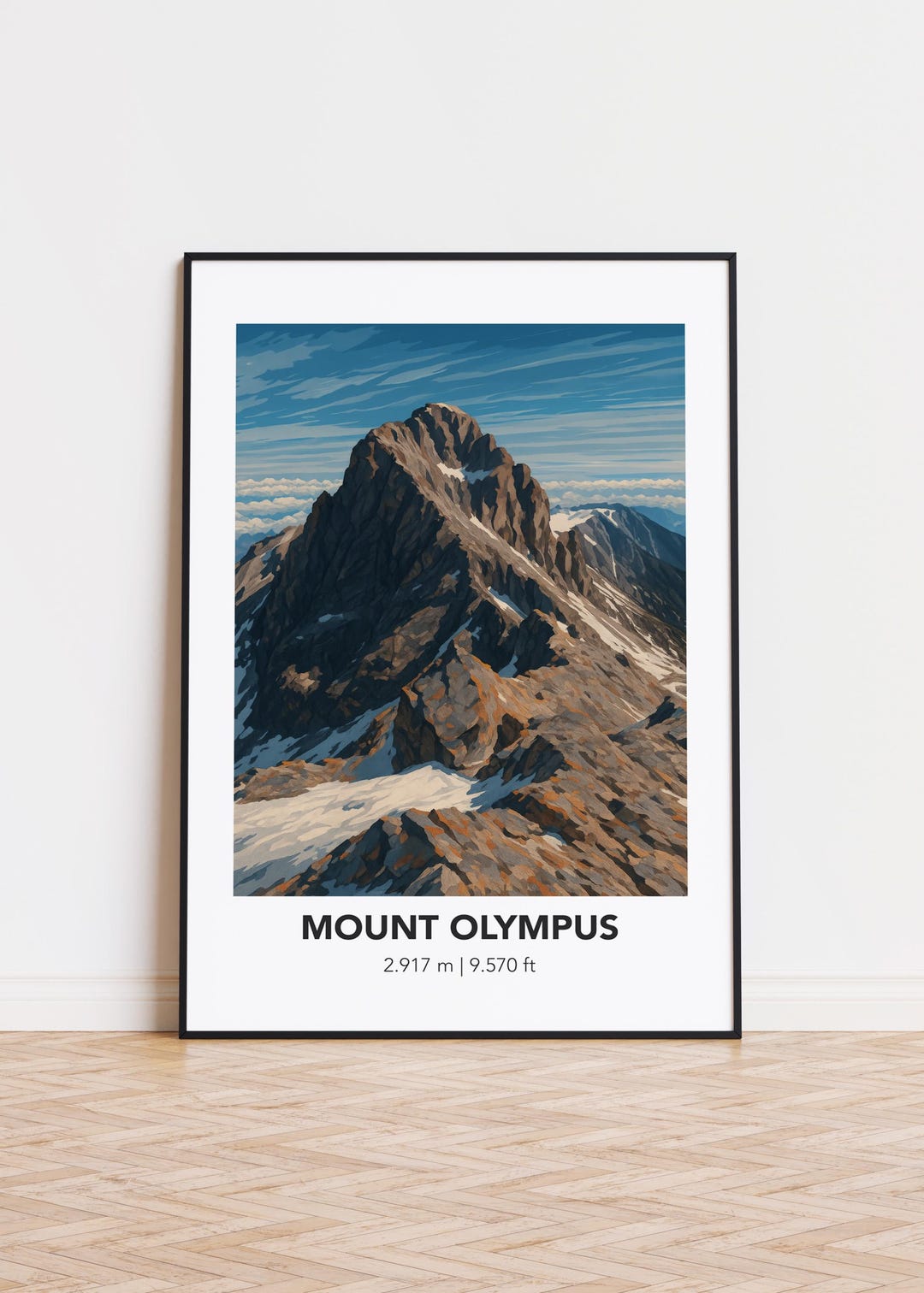Mount Olympus Poster: Illustrated Mountain Art Print - Etsy