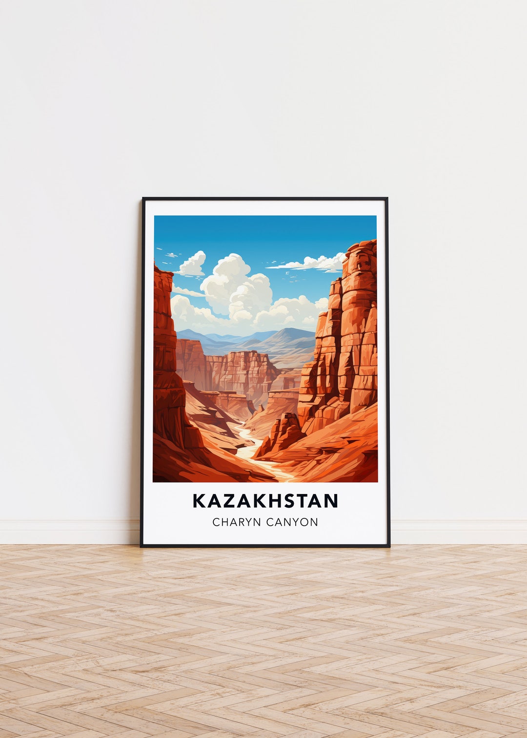 Kazakhstan Poster Charyn Canyon Print Kazakhstan Travel Print Wall Art ...