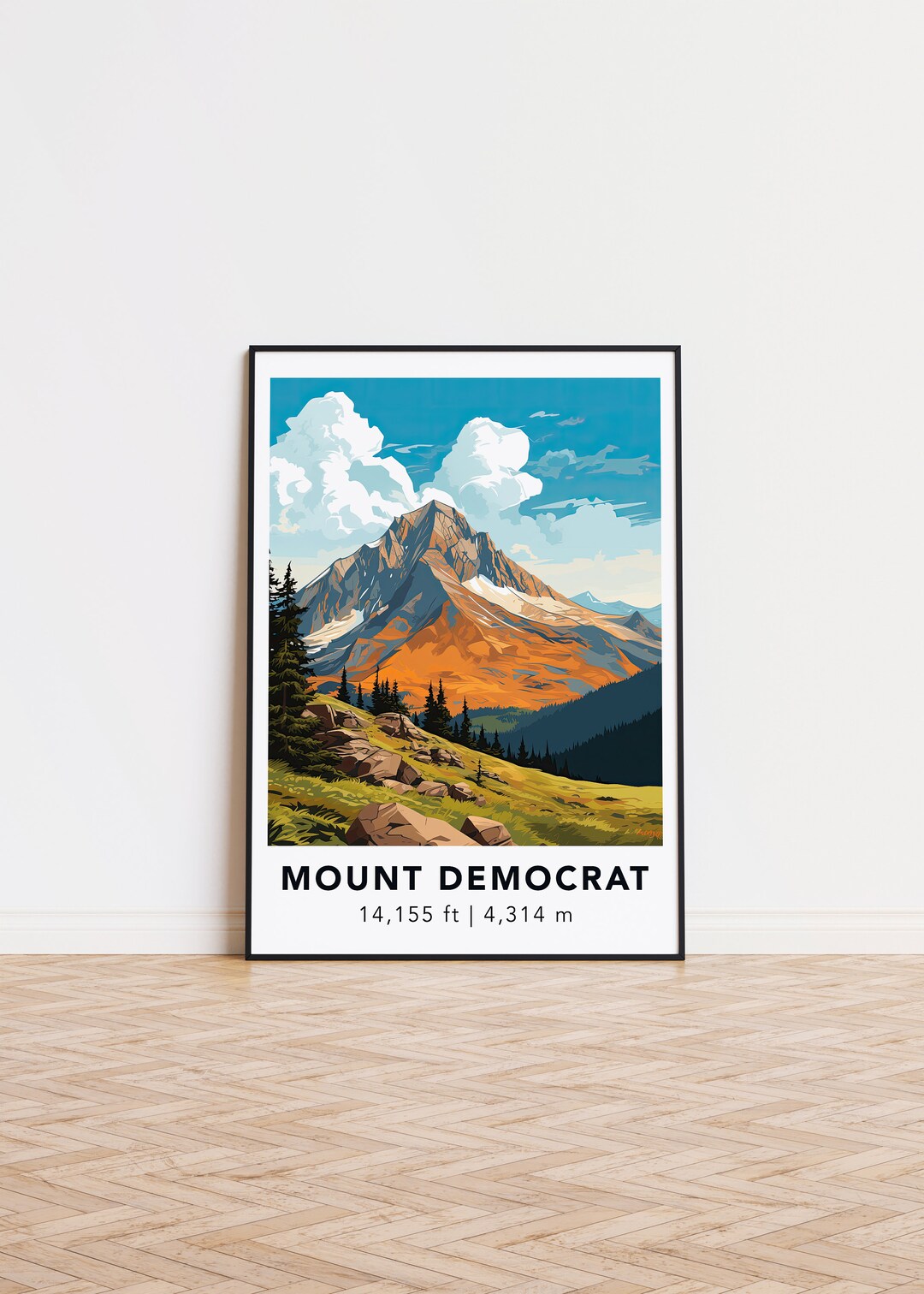 Mount Democrat Colorado Druck Mount Democrat Reisedruck Wandkunst ...