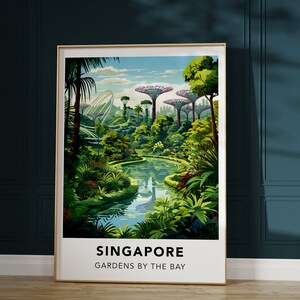 Singapore Poster Gardens by the Bay Print Singapore Travel Print Wall ...