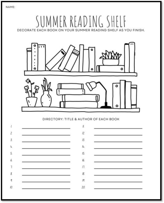 Printable Summer Reading Log | Kids Reading Log | Book Tracker - Etsy